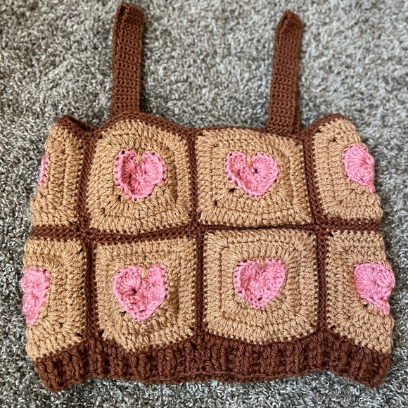 Tops | Crochet Heart Crop Top | Poshmark